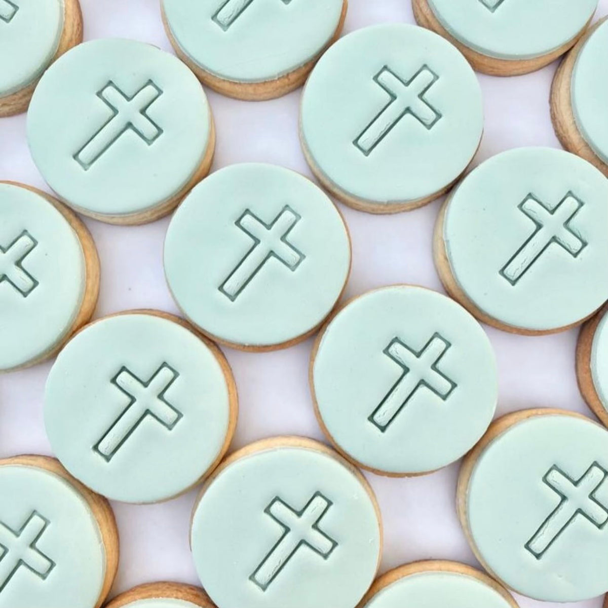 Cross / Crucifix Stamped Cookies | Mint Cake and Party