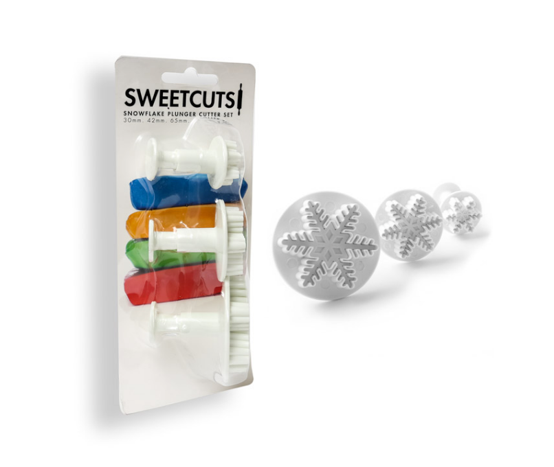 Sweetcuts Snowflake Plunger Cutters | Mint Cake and Party