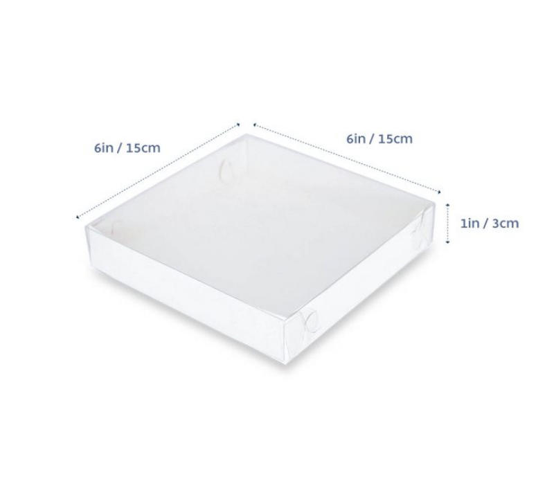 Clear Lid Cookie Box Square 6x6x1 Inch | Mint Cake and Party